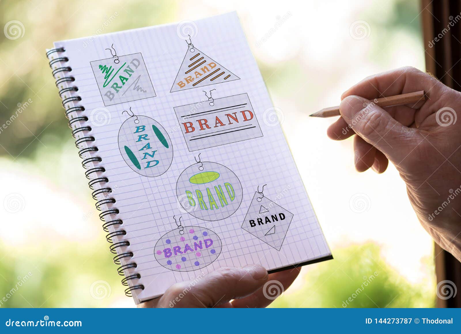 Brand concept on a notepad stock image. Image of brand - 144273787