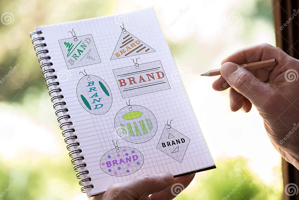 Brand concept on a notepad stock image. Image of brand - 144273787