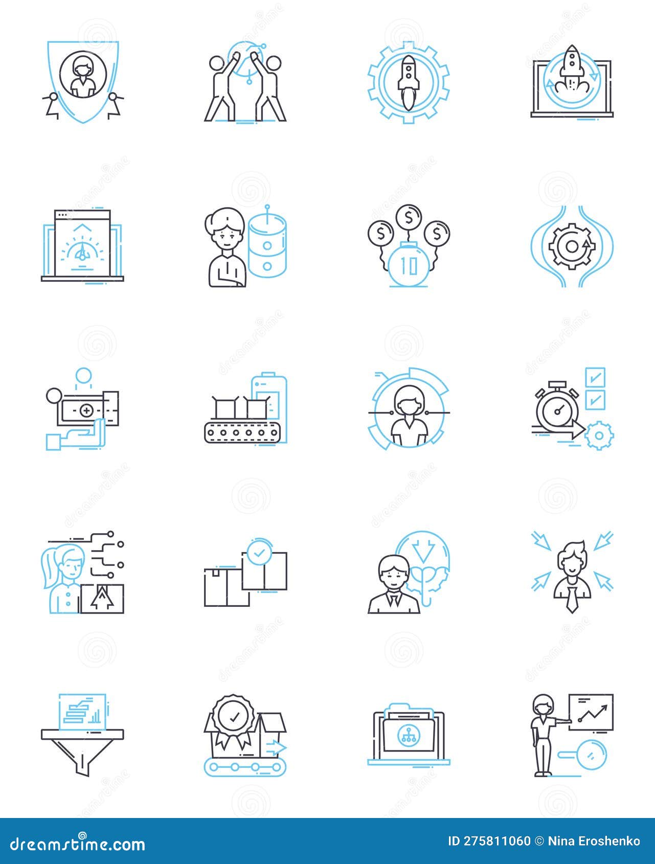 Brand Development Linear Icons Set. Identity, Strategy, Positioning ...