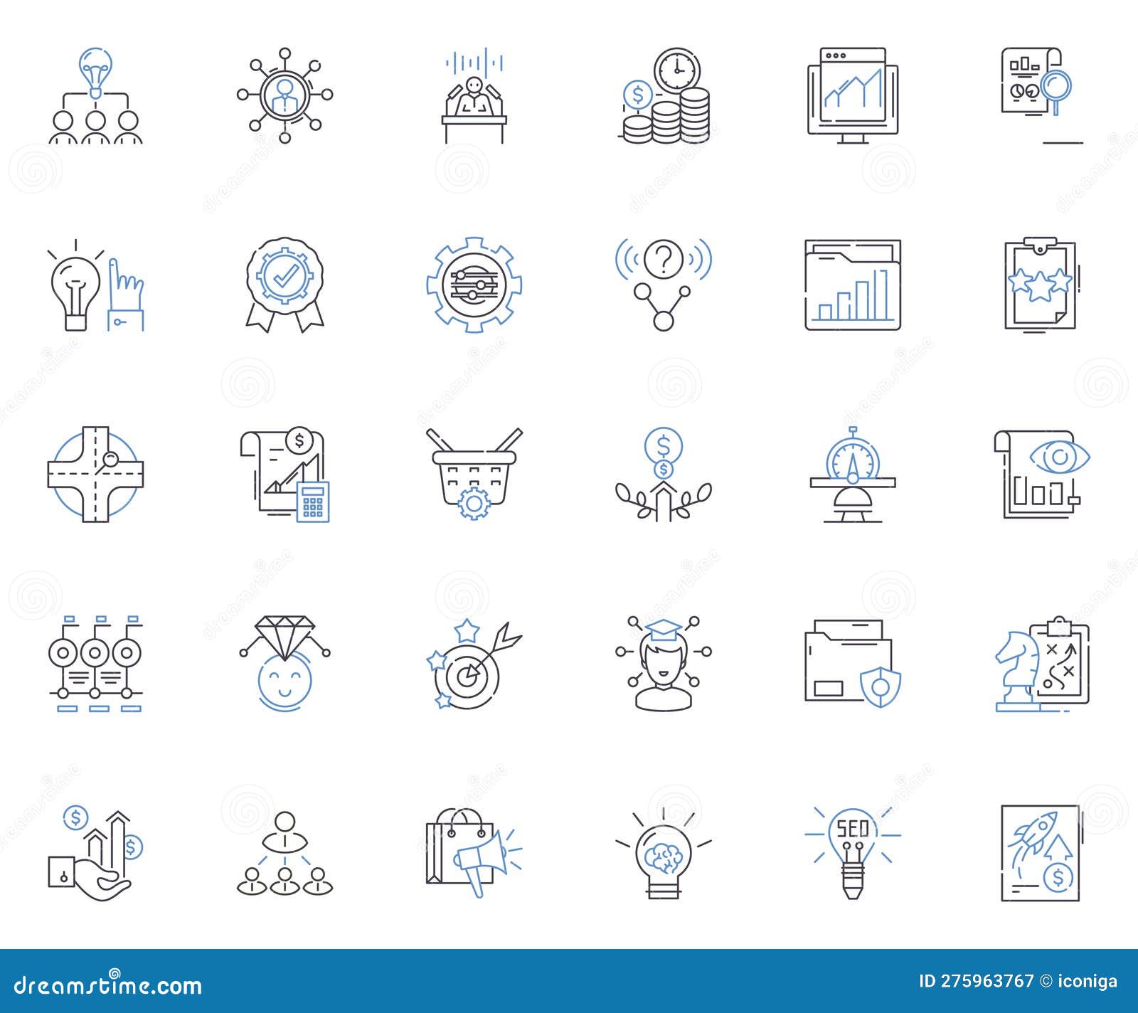 Brand Development Line Icons Collection. Trategy, Positioning, Identity ...
