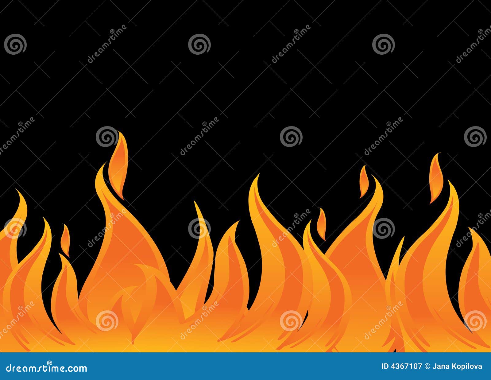 Brand en vlammen vector illustratie. Illustration of heet - 4367107