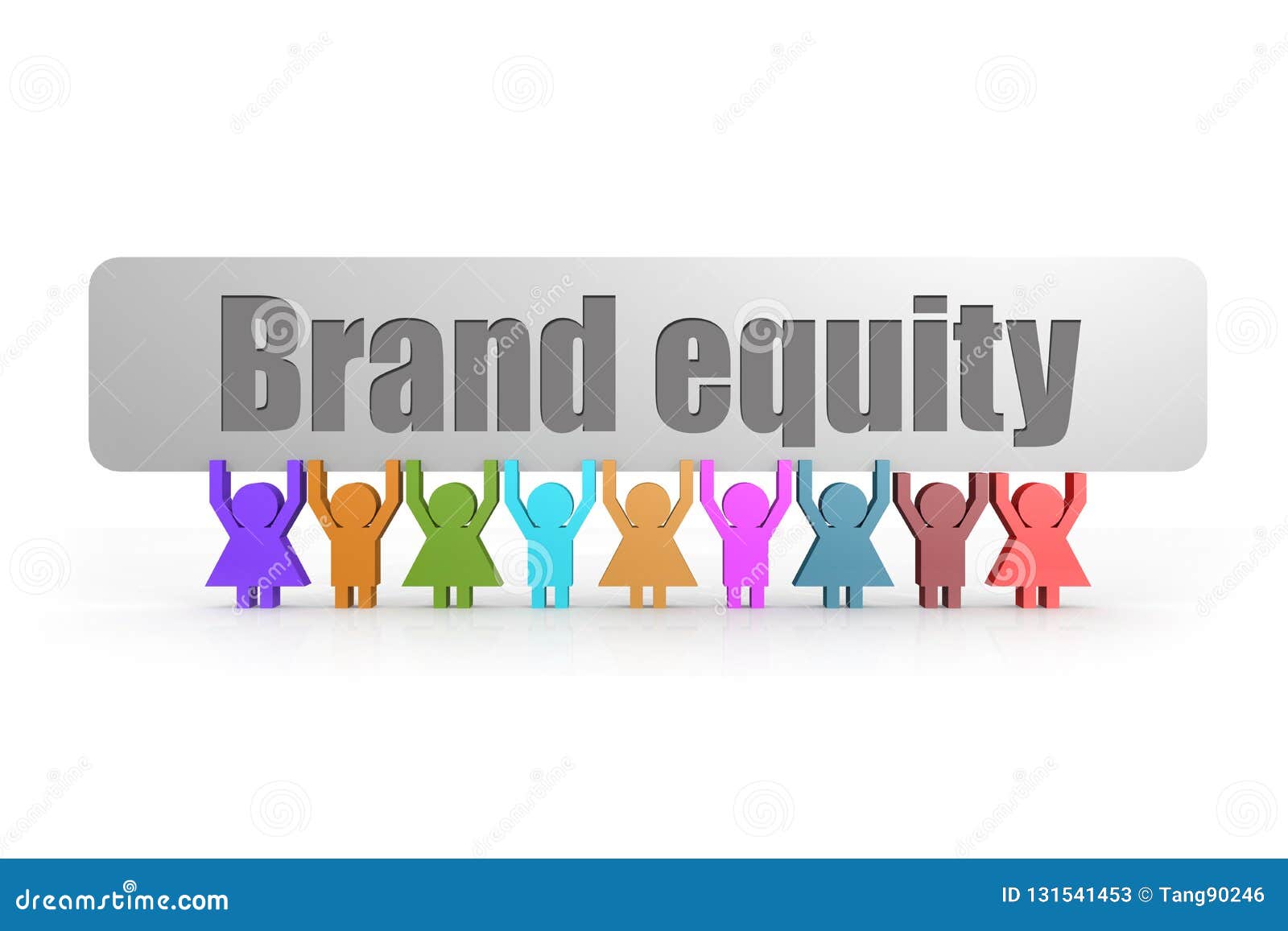 Brand Equity Word on a Banner Hold by Group of Puppets Stock ...