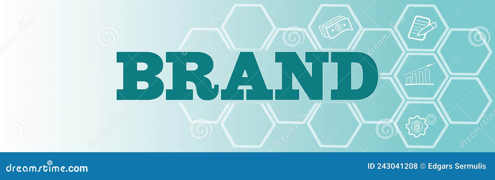 Brand. Horizontal Banner with Text and Illustrations Stock Illustration ...