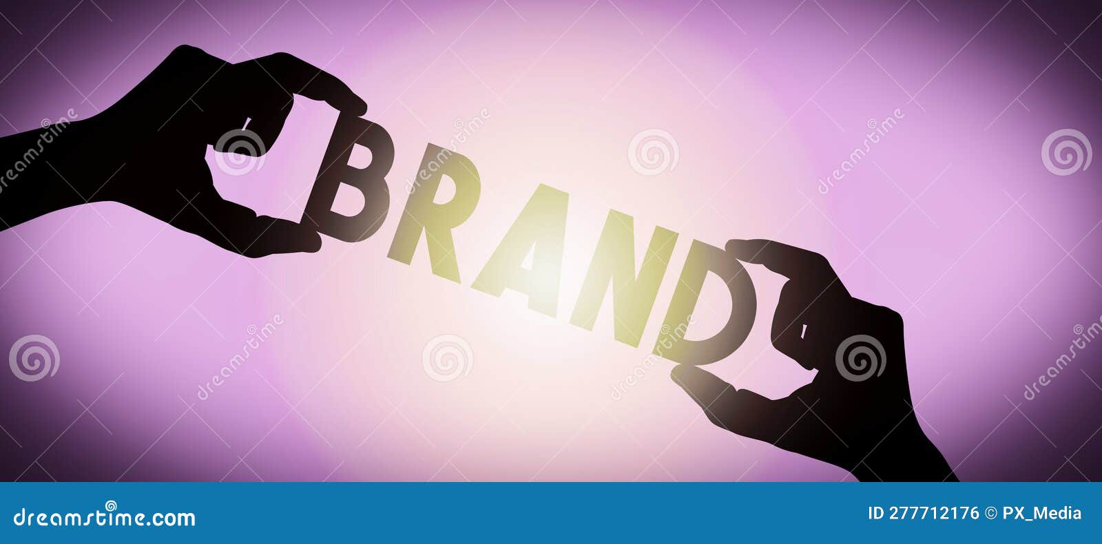 Brand - Human Hands Holding Black Silhouette Word Stock Photo - Image ...