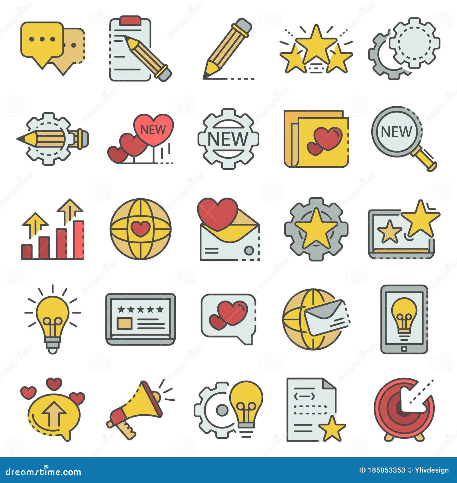 Brand Icon Set, Outline Style Stock Vector - Illustration of business ...