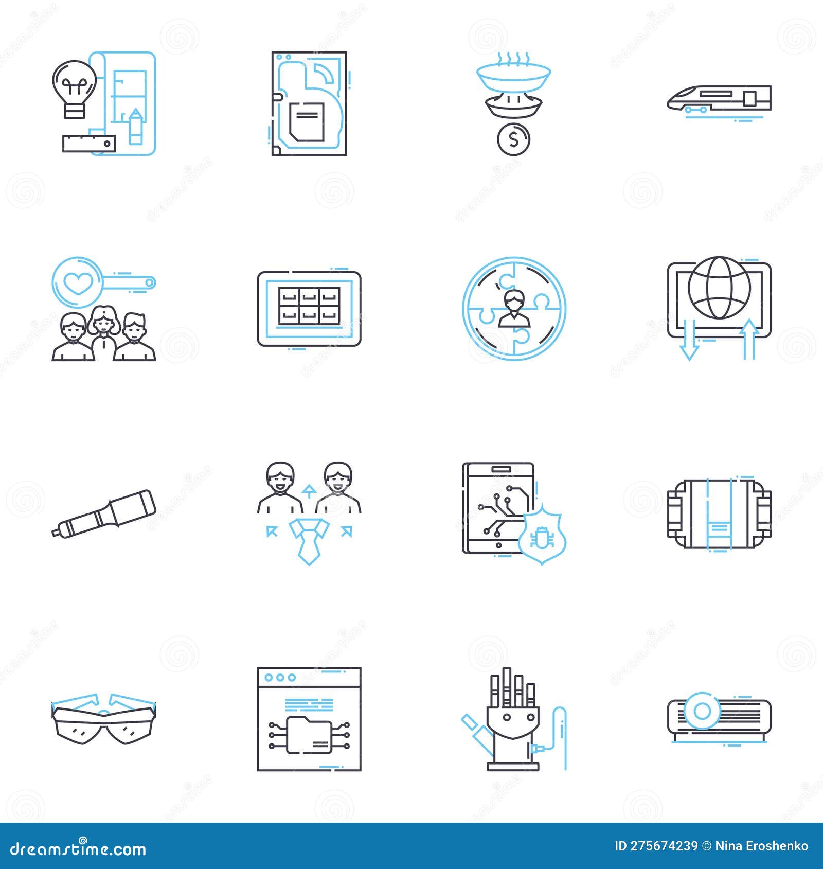 Brand Identity Linear Icons Set. Recognition, Authenticity, Consistency ...