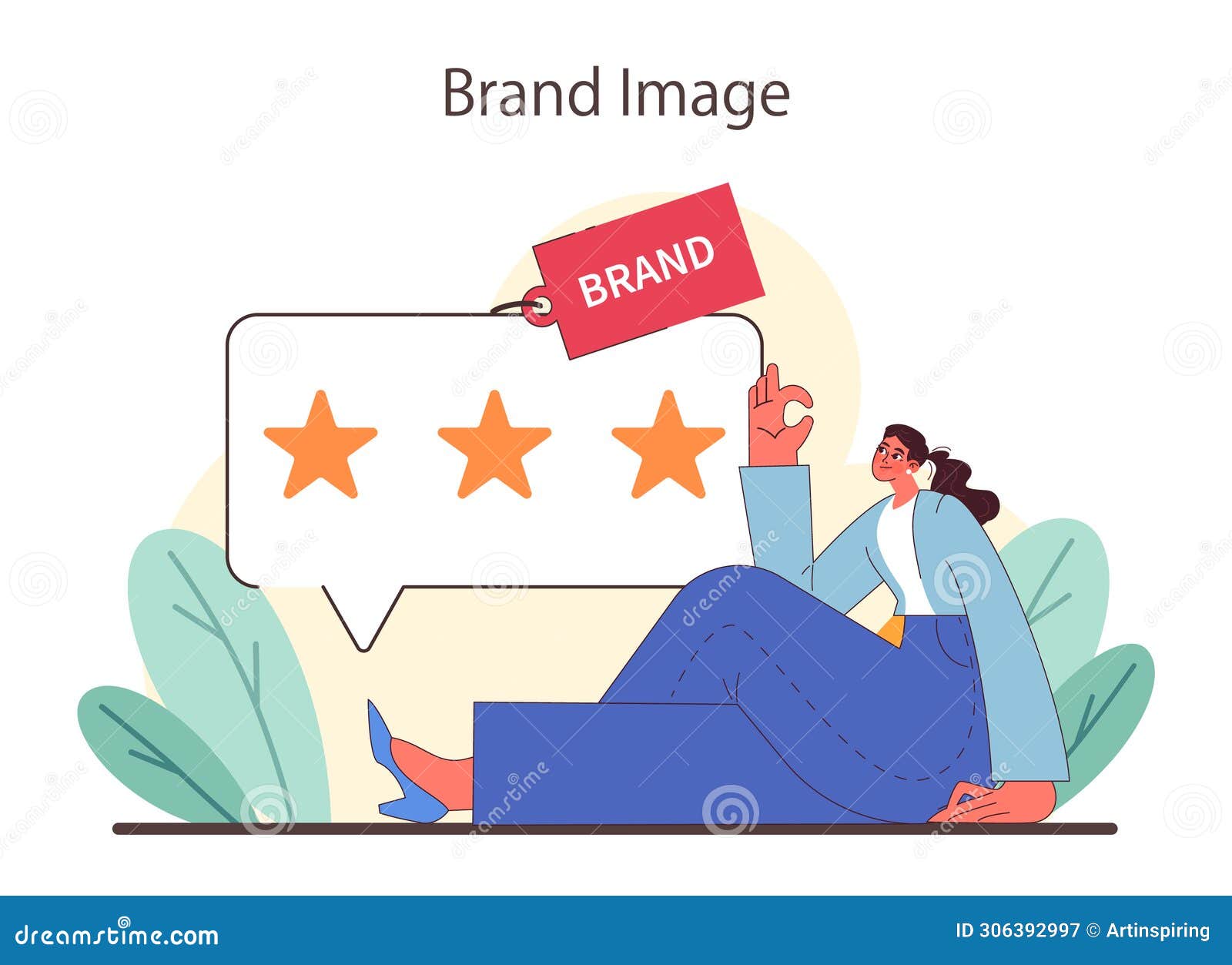 Brand Image Concept. Flat Vector Illustration Stock Vector ...