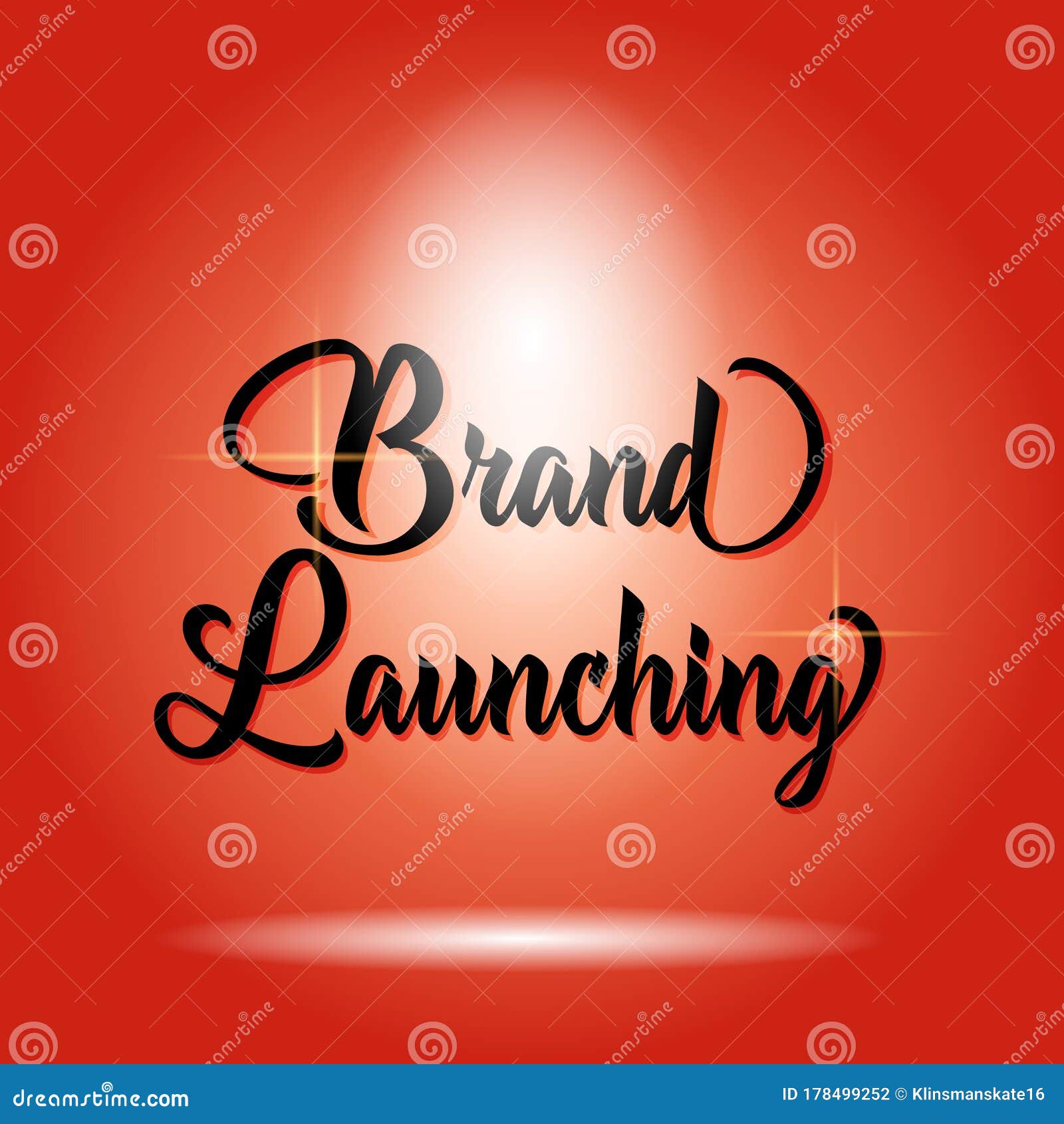 Brand Launching Poster Design Isolated Red Background Stock ...