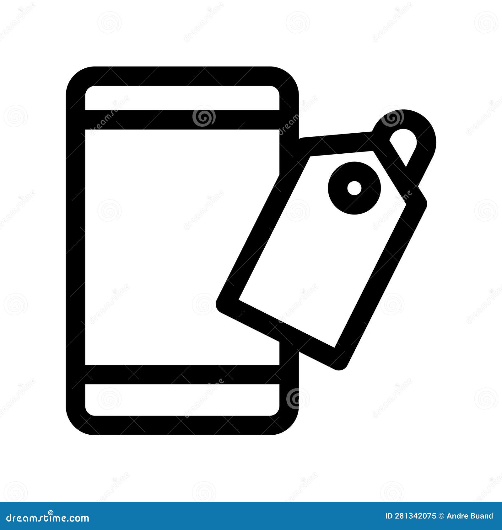 Brand Mobile Vector Line Icon Stock Vector - Illustration of customer ...