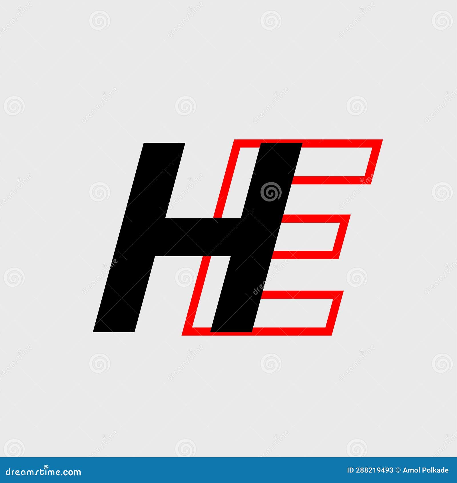 He Brand Name Initial Letters Icon. he Monogram Stock Illustration ...