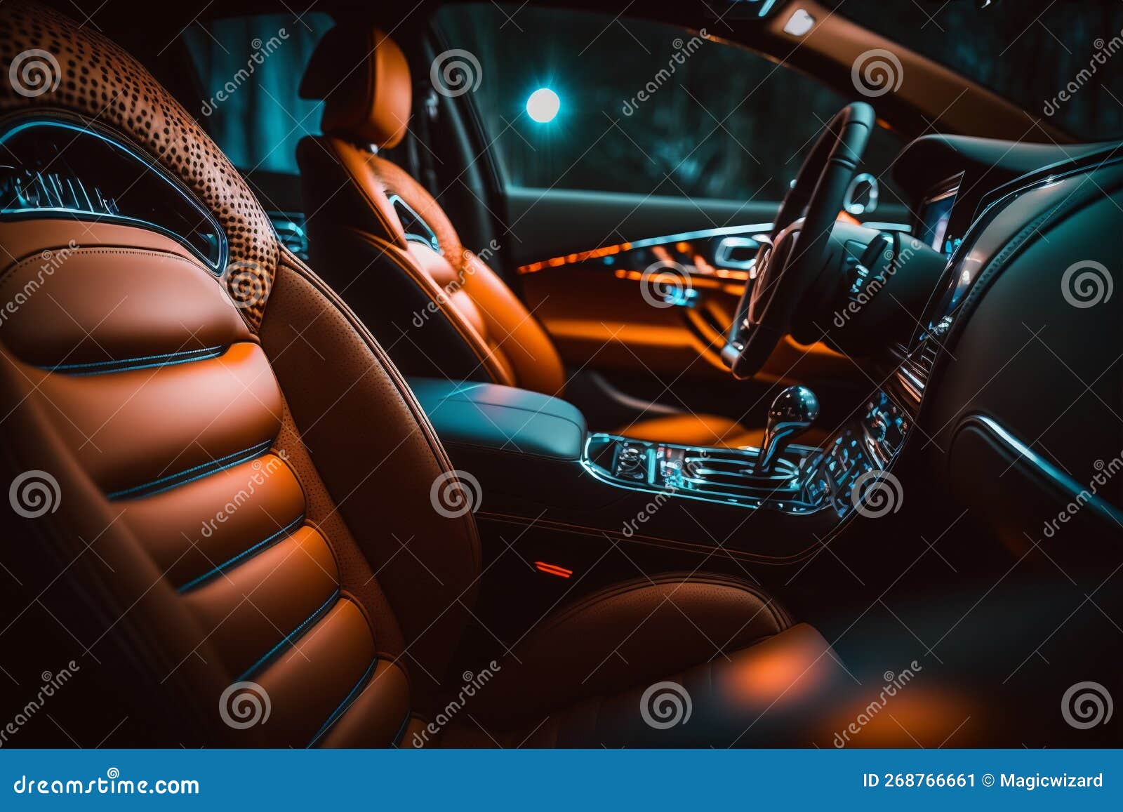 Brand New Car Interior with Modern Features Stock Illustration ...