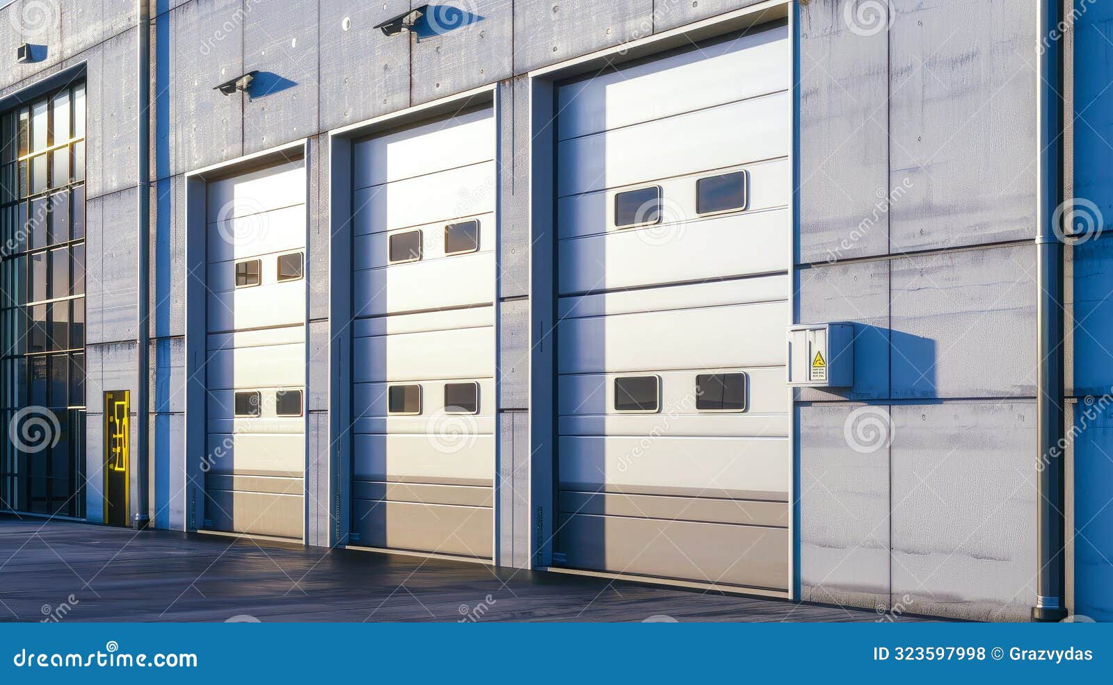 Brand New Commercial Garage or Warehouse Doors. Closed Doors of ...