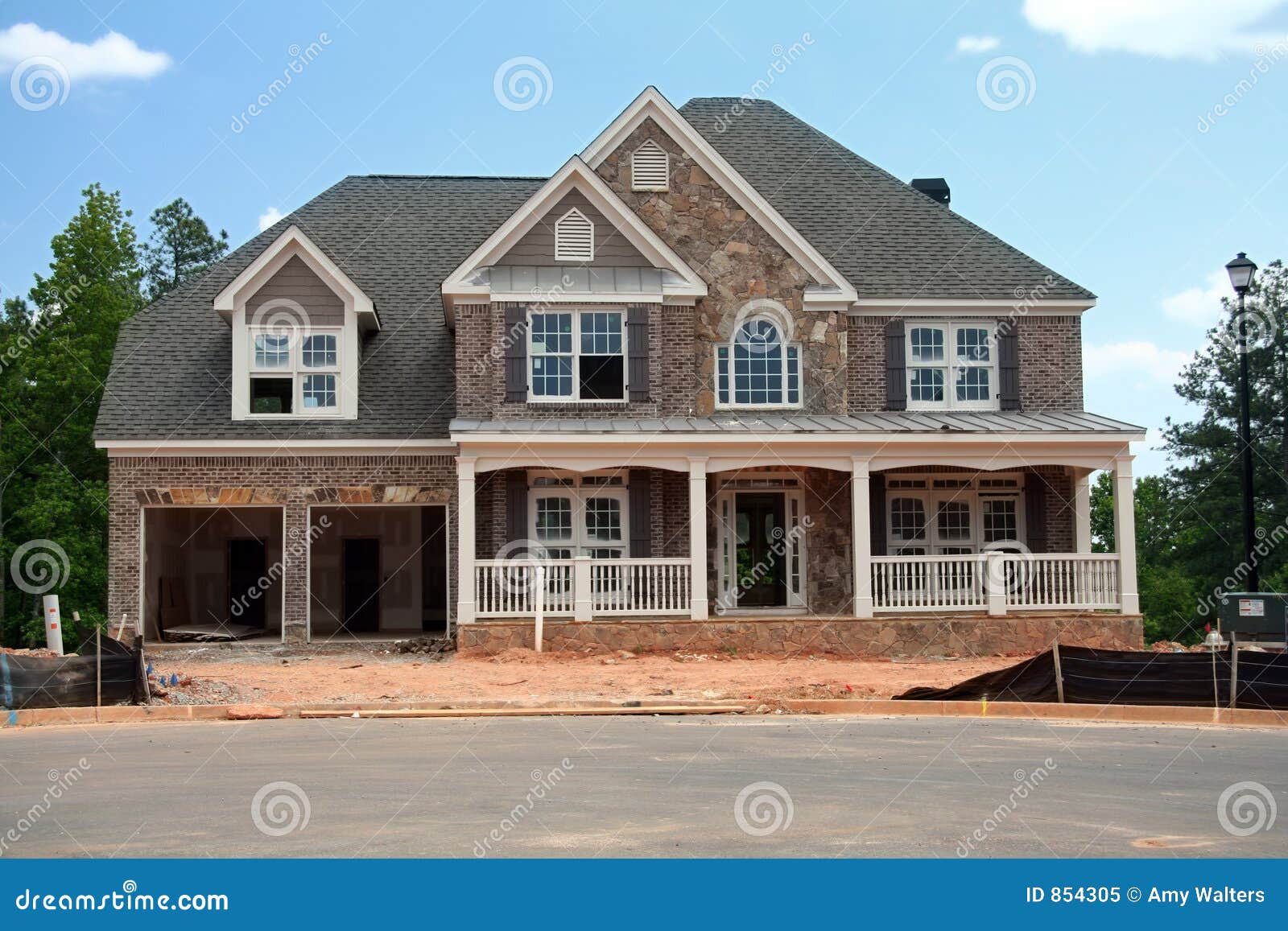 A Brand New Home Under Construction Stock Image - Image of construction ...