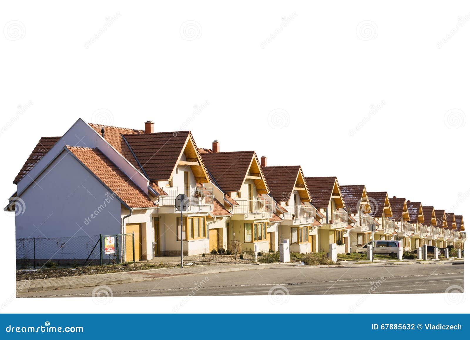 Brand New Houses Built in a Row Stock Photo - Image of neighbour, brand ...
