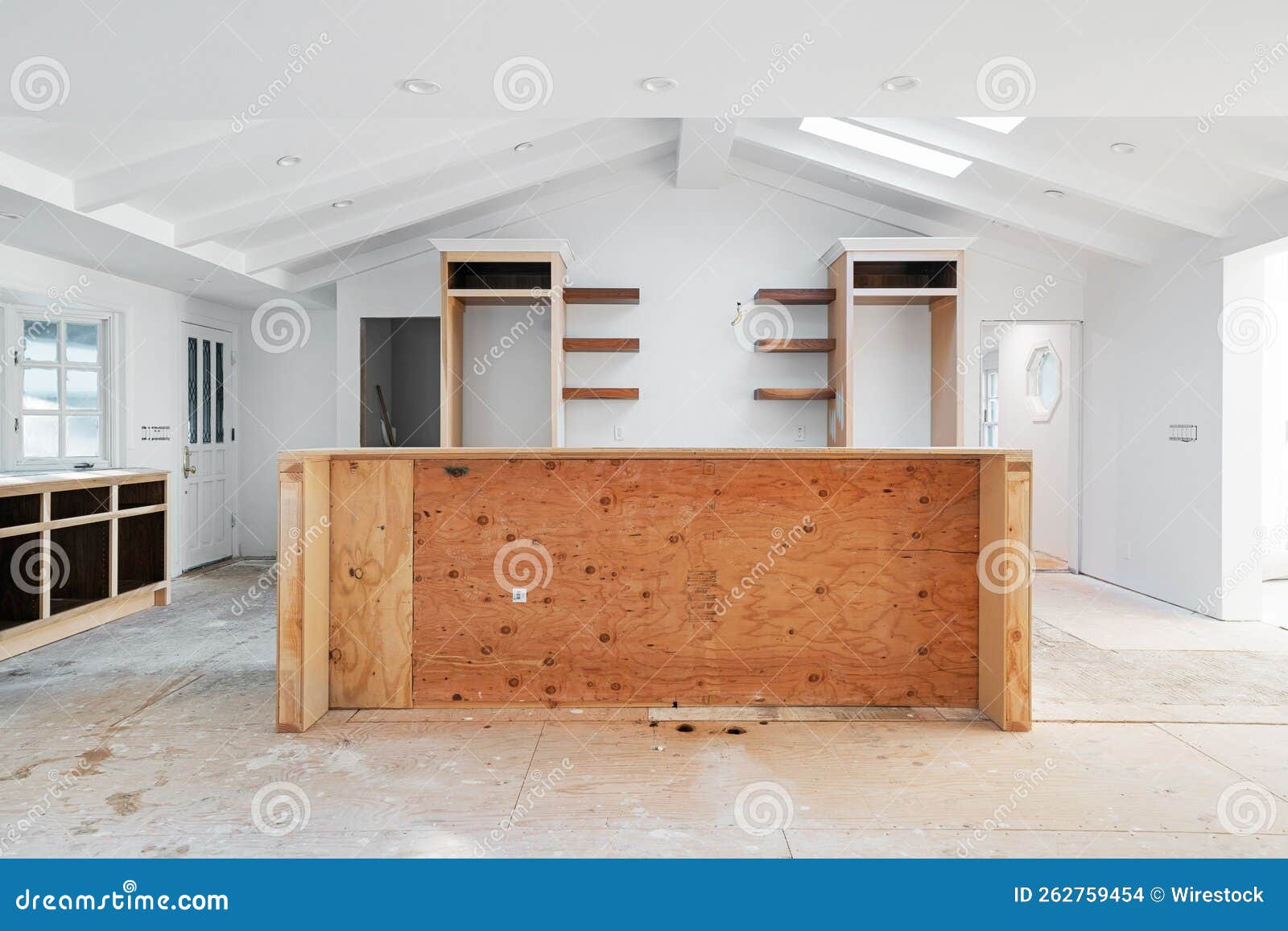 Brand New Modern Kitchen during in Building Process Editorial Stock ...