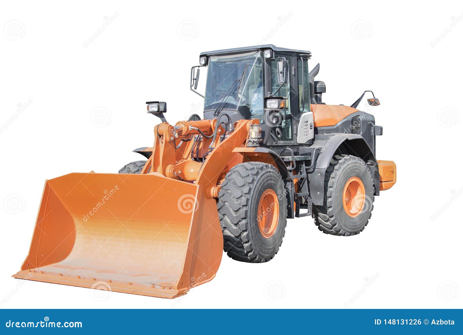 Brand New - Orange Bulldozer Stock Photo - Image of form, business ...