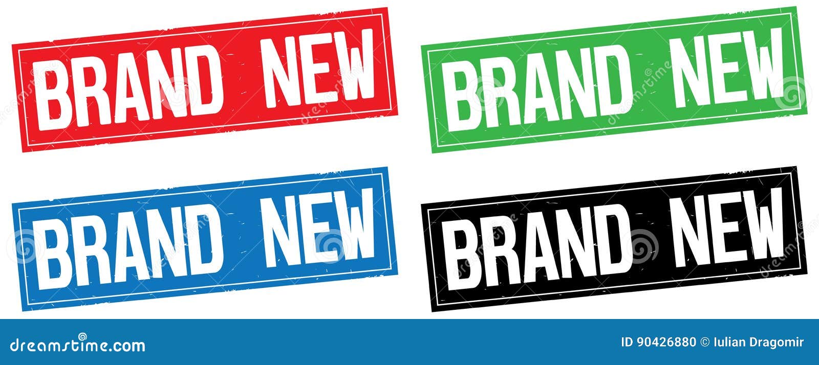 BRAND NEW Text, on Rectangle Stamp Sign. Stock Illustration ...