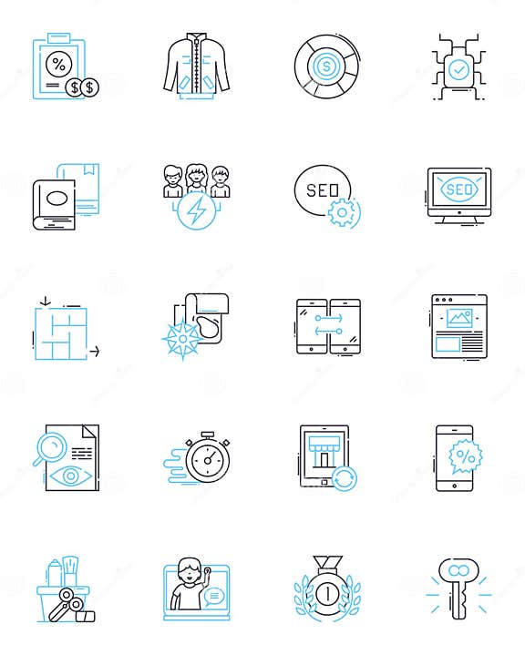 Brand Perception Linear Icons Set. Trusrthy, Authenticity, Reputation ...