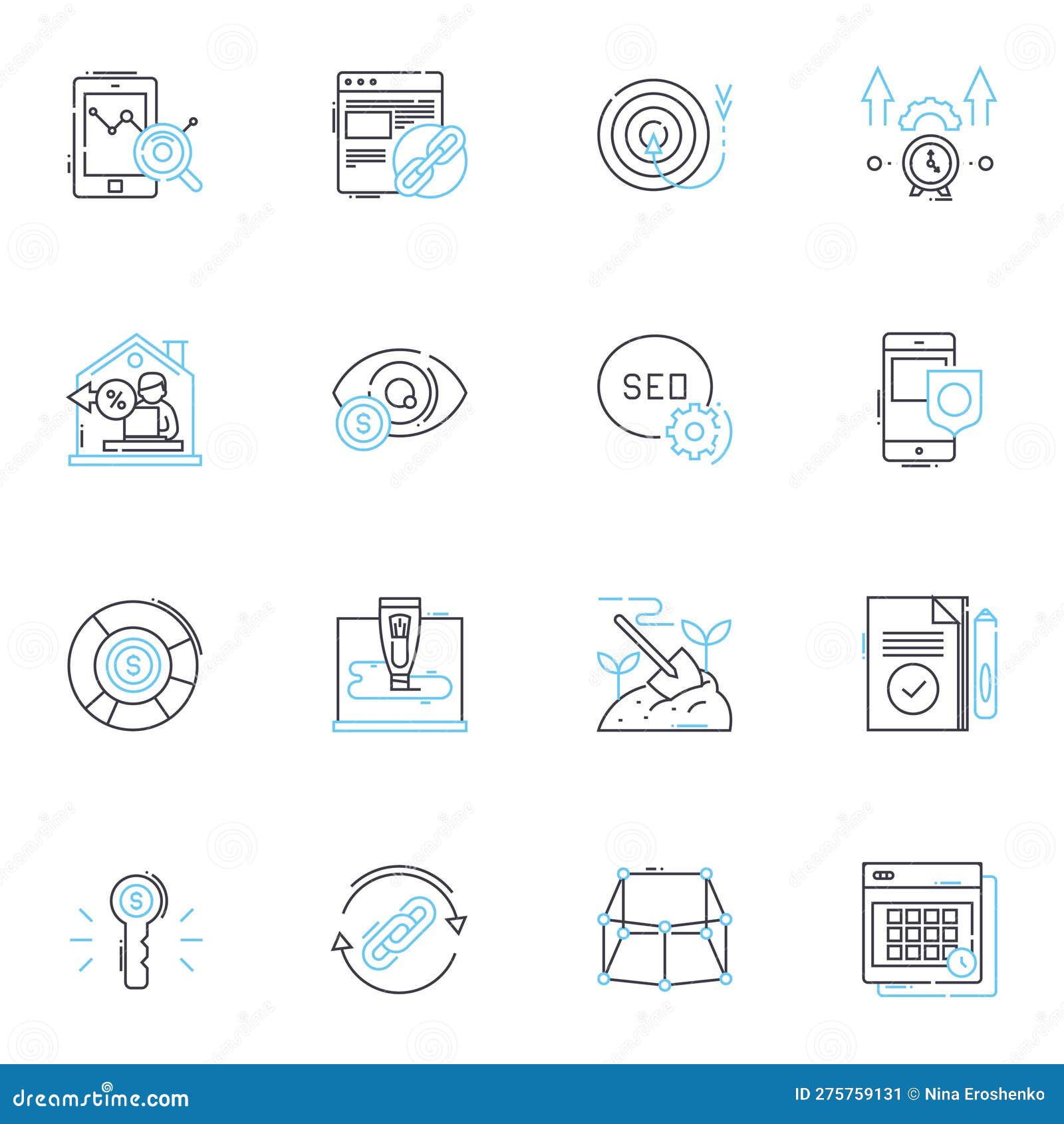 Brand Perception Linear Icons Set. Trusrthy, Authenticity, Reputation ...