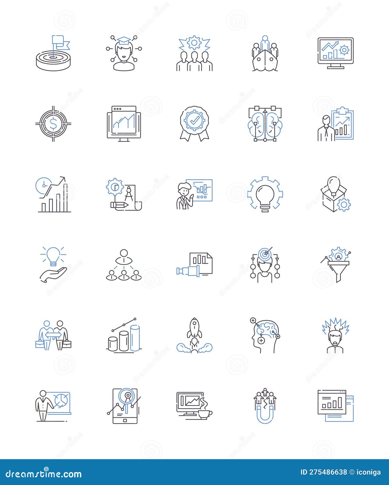 Differentiation And Distinction Line Icons Collection. Unique ...