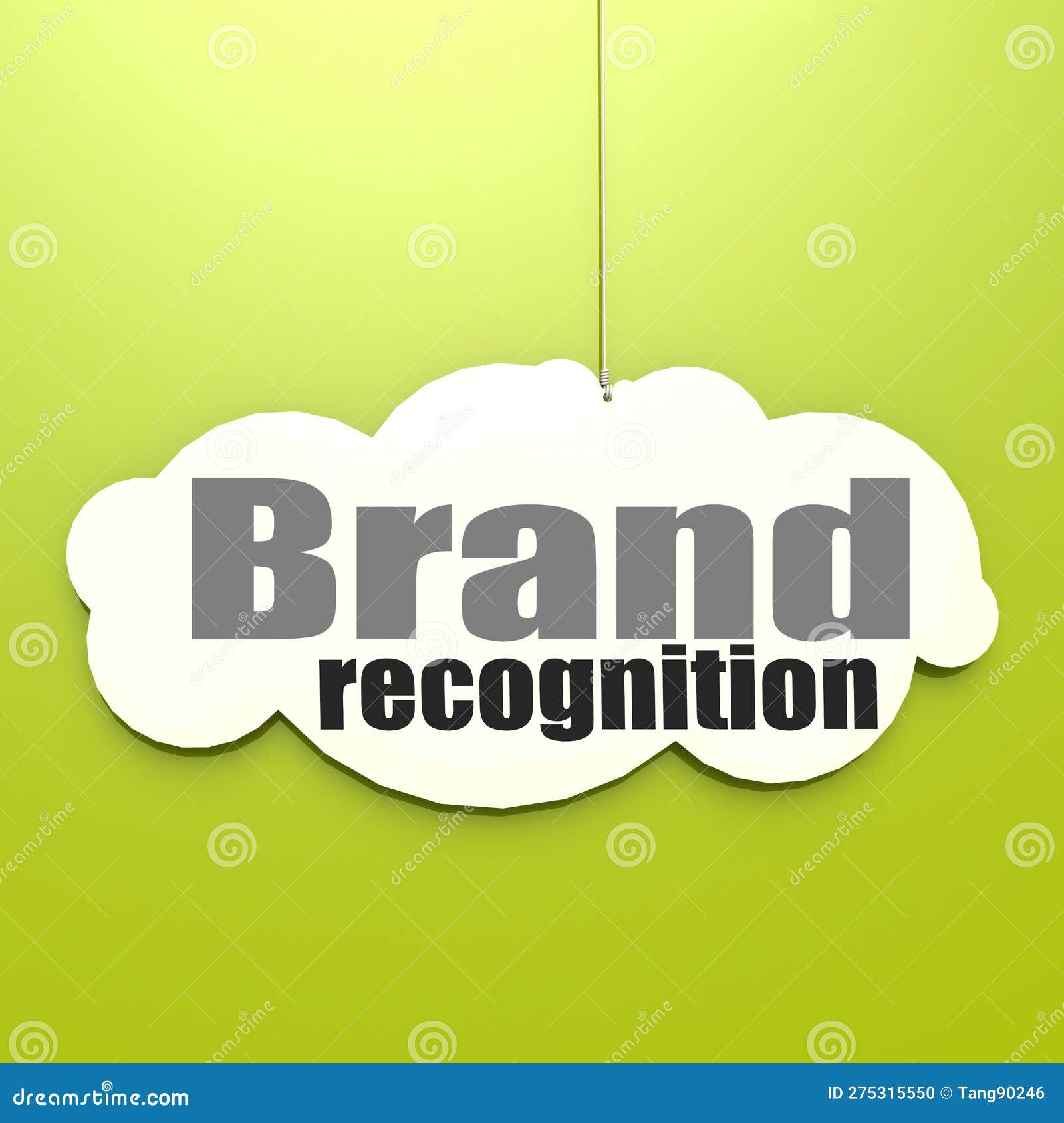 Brand Recognition Word on White Cloud Stock Illustration - Illustration ...