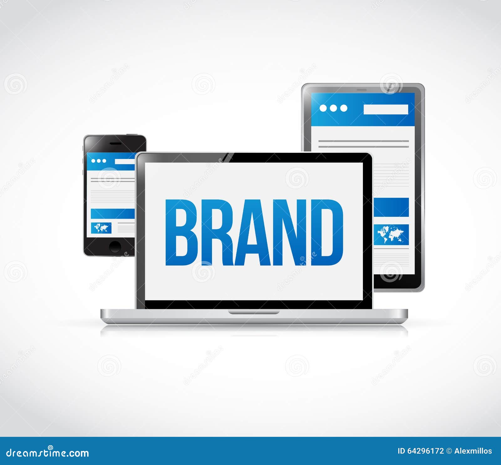 Brand Sign on a Laptop Computer Screen Stock Illustration ...