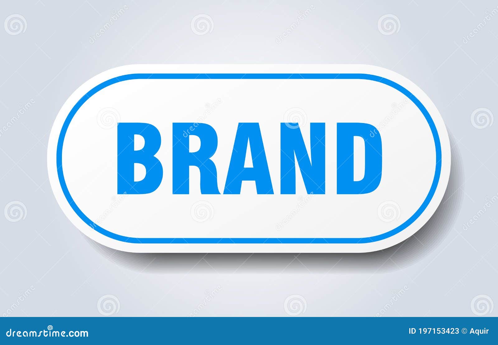 Brand sticker. stock vector. Illustration of rounded - 197153423