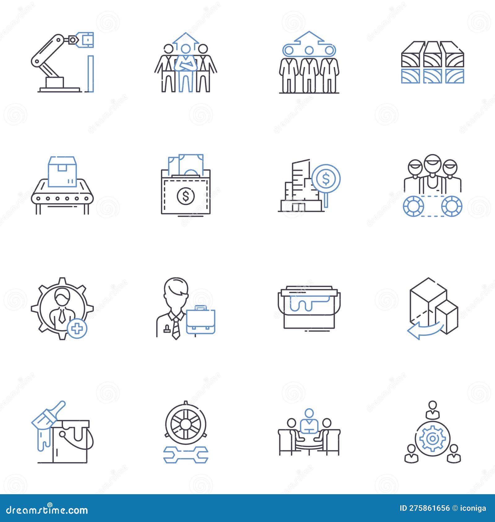 Brand Structure Line Icons Collection Framework Organization Layers Hierarchical