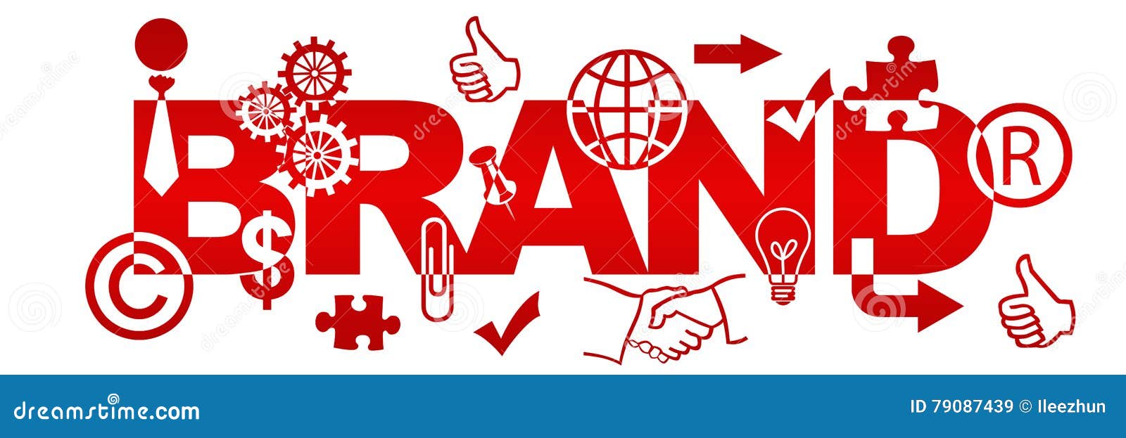 Brand Text Various Shapes Red Stock Illustration - Illustration of ...