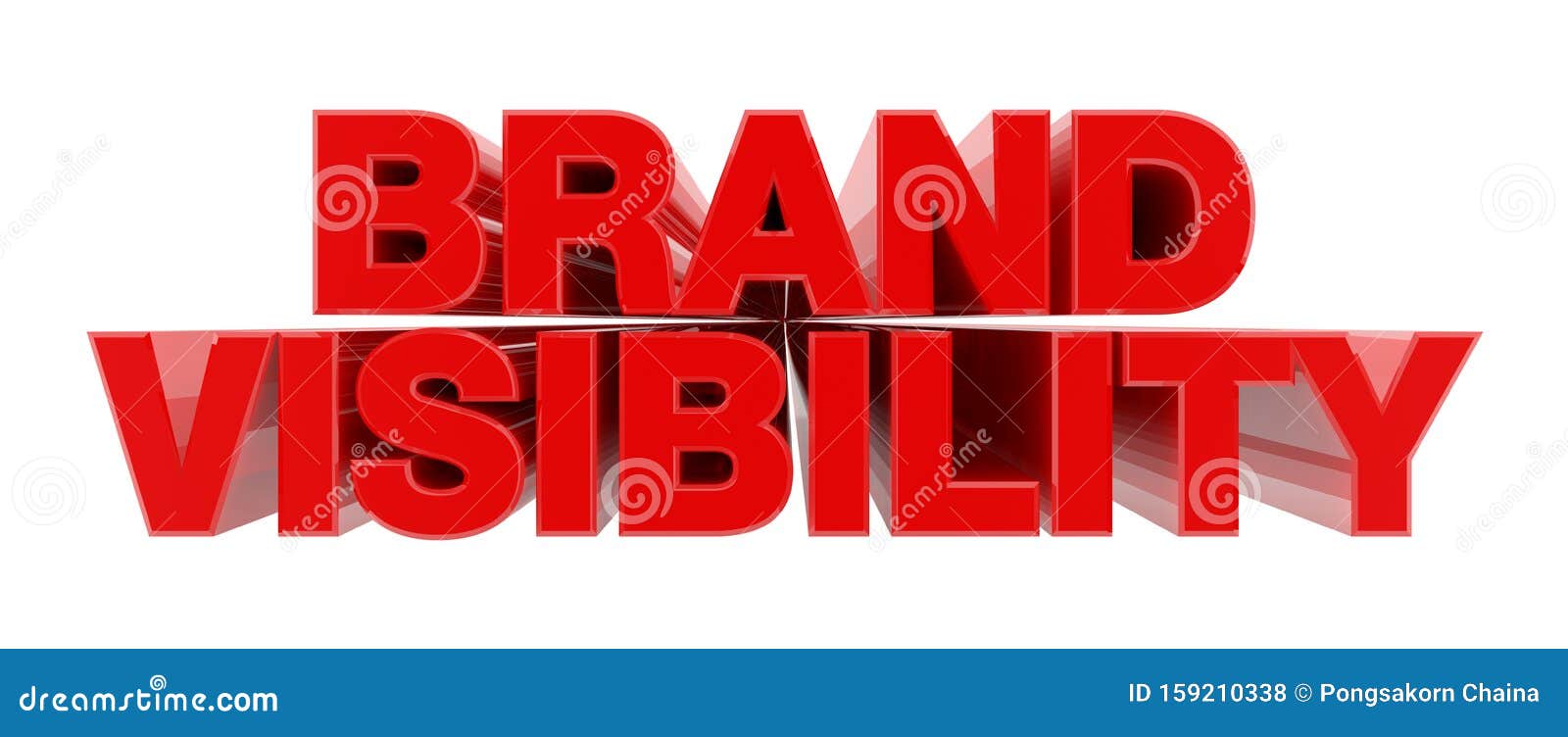 BRAND VISIBILITY Red Word on White Background Illustration 3D Rendering ... BRAND VISIBILITY Red Word on White Background Illustration 3D Rendering ...
