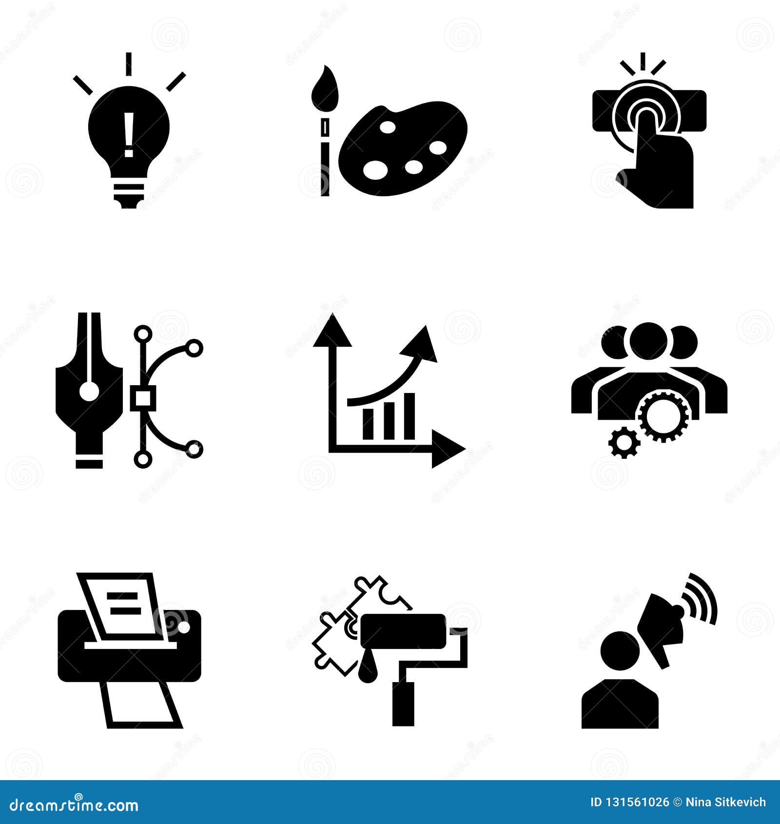 Brand Work Icon Set, Simple Style Stock Vector - Illustration of ...