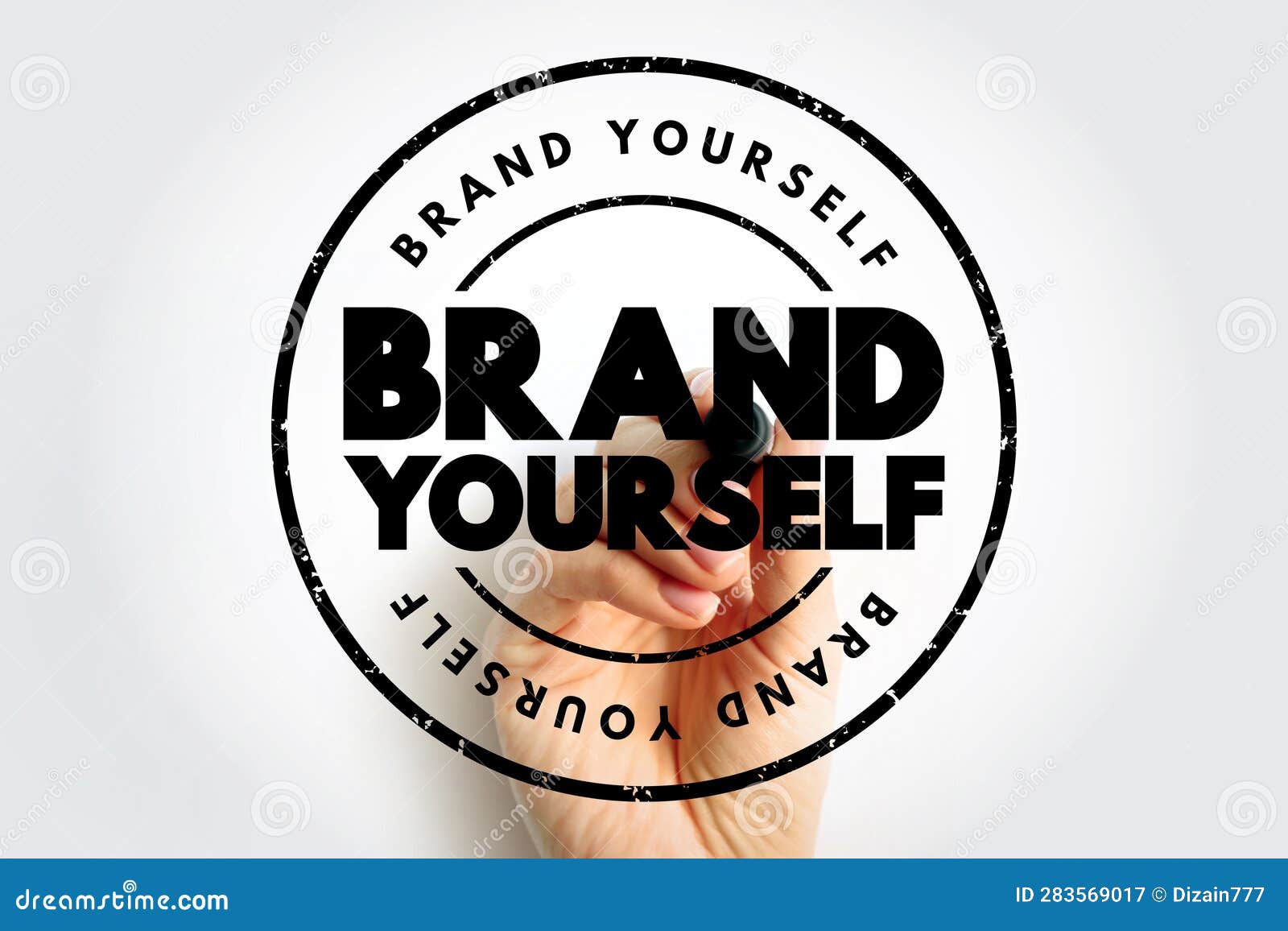 Brand Yourself Text Stamp, Concept Background Stock Image - Image of ...