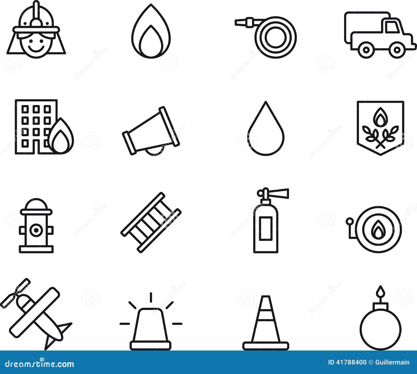 Brandbestrijdingspictogrammen Vector Illustratie - Illustration of ...
