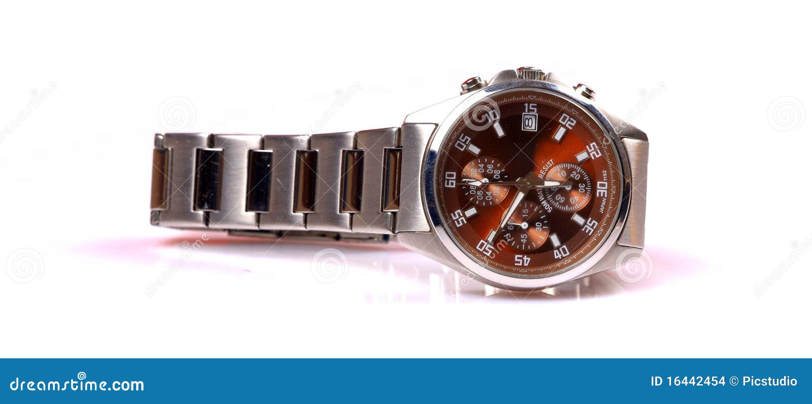 Branded wrist watch stock photo. Image of steel, isolated - 16442454