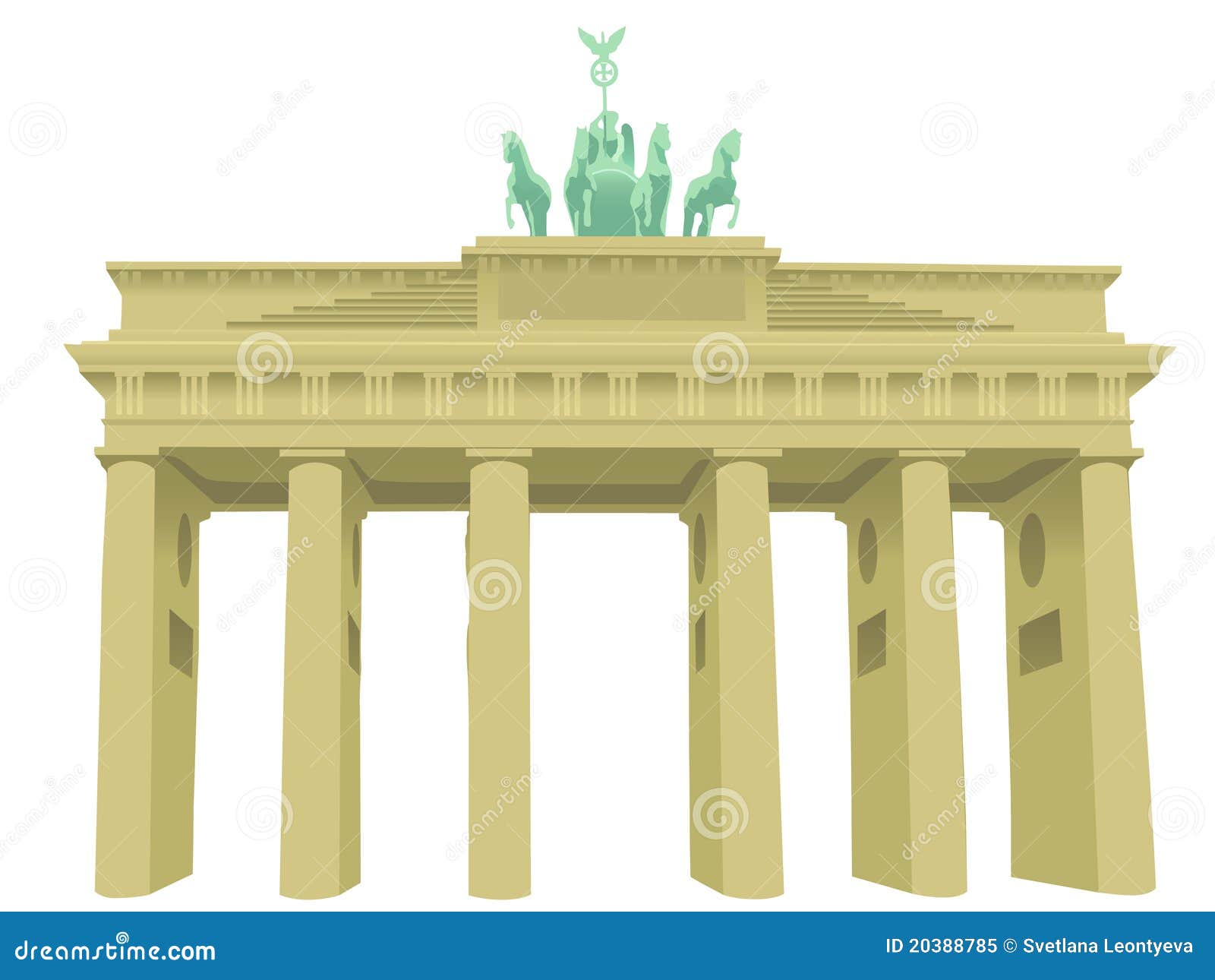 Brandenburg Gate Cartoon Vector | CartoonDealer.com #20388785