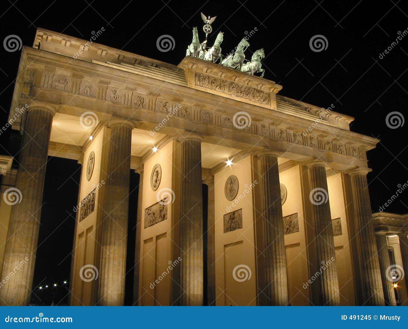 The Brandenburg Gate stock image. Image of long, classic - 491245