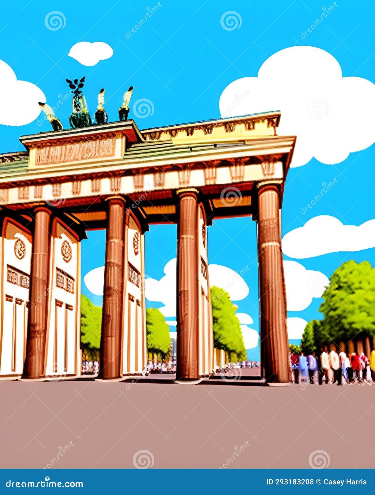 Brandenburg Gate, Berlin stock illustration. Illustration of landmark ...