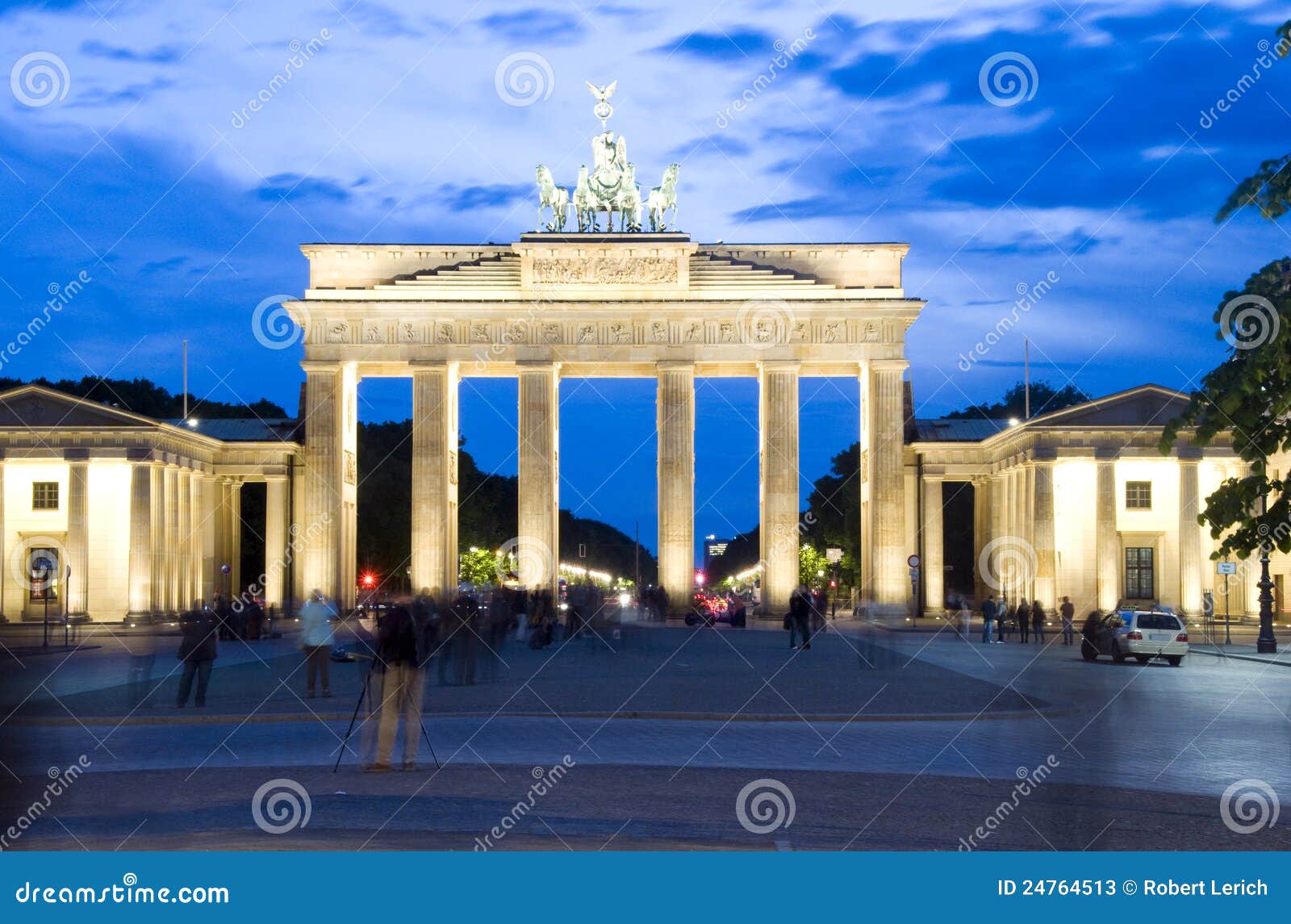 Brandenburg Gate Berlin Germany Night Lights Scene Stock Image - Image ...