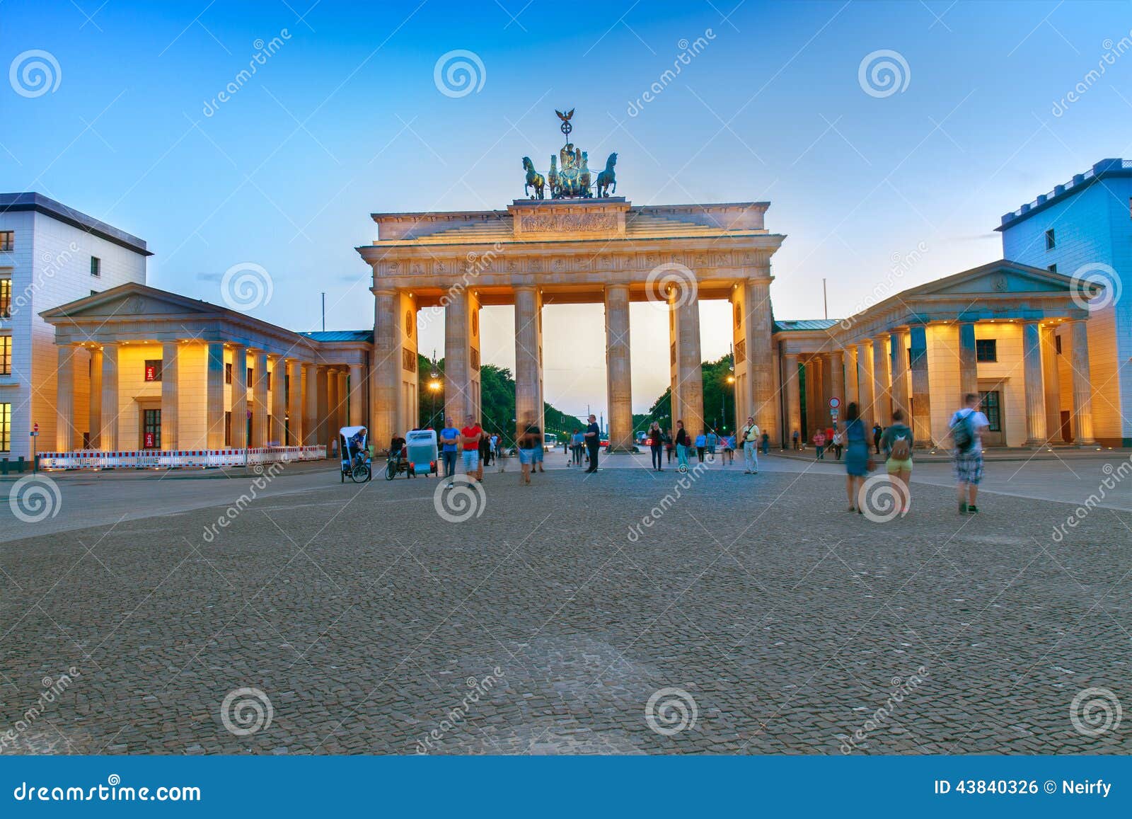Brandenburg Gate at Evening, Berlin, Germany. Stock Photo - Image of ...