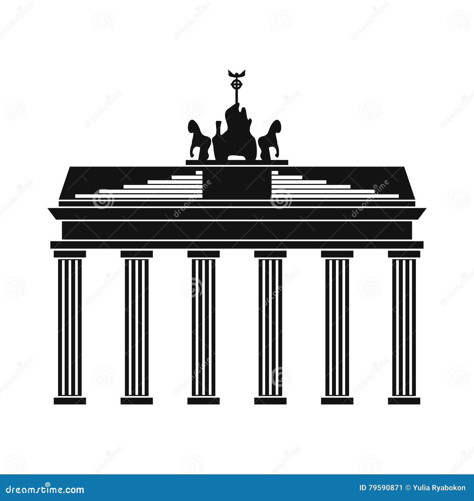 Brandenburg Gate Icon in Simple Style Stock Vector - Illustration of ...