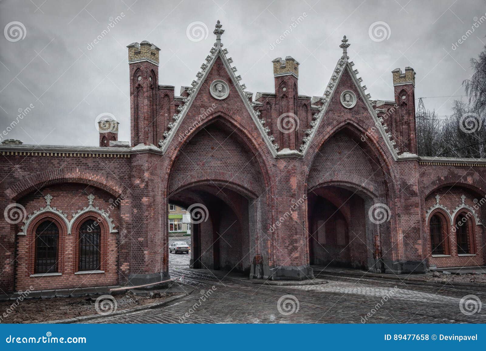 The Brandenburg Gate in Kaliningrad, Russia Stock Photo - Image of high ...
