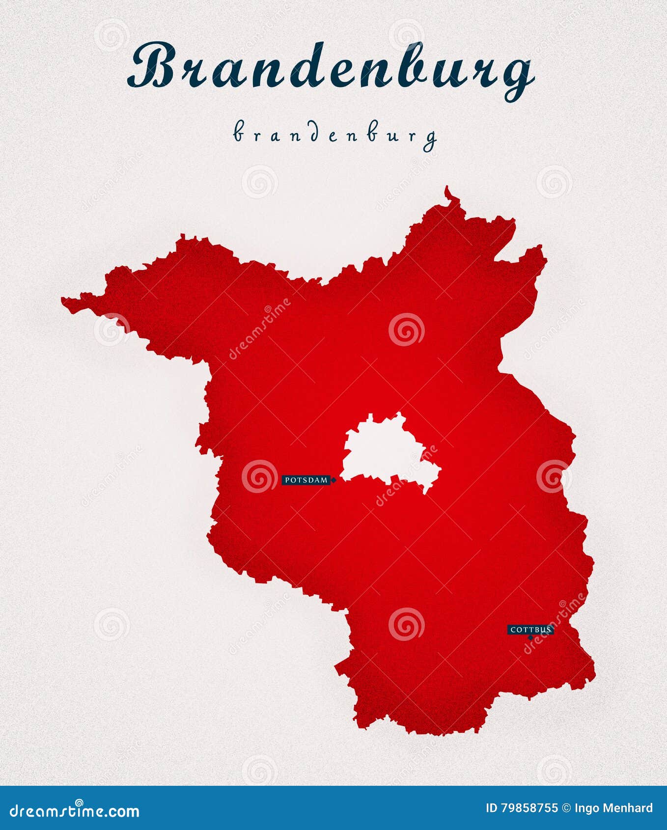 Brandenburg Map Germany State Outline Cartoon Vector | CartoonDealer ...