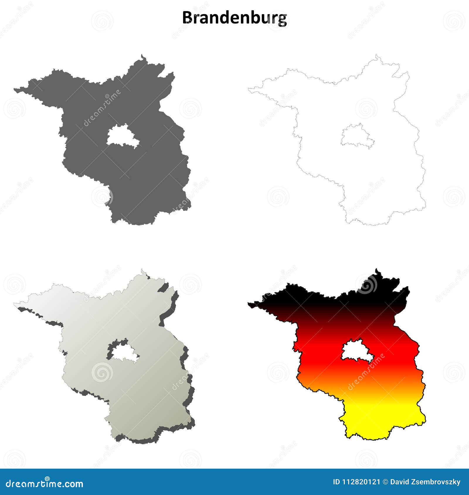 Brandenburg Outline Map Cartoon Vector | CartoonDealer.com #323565323