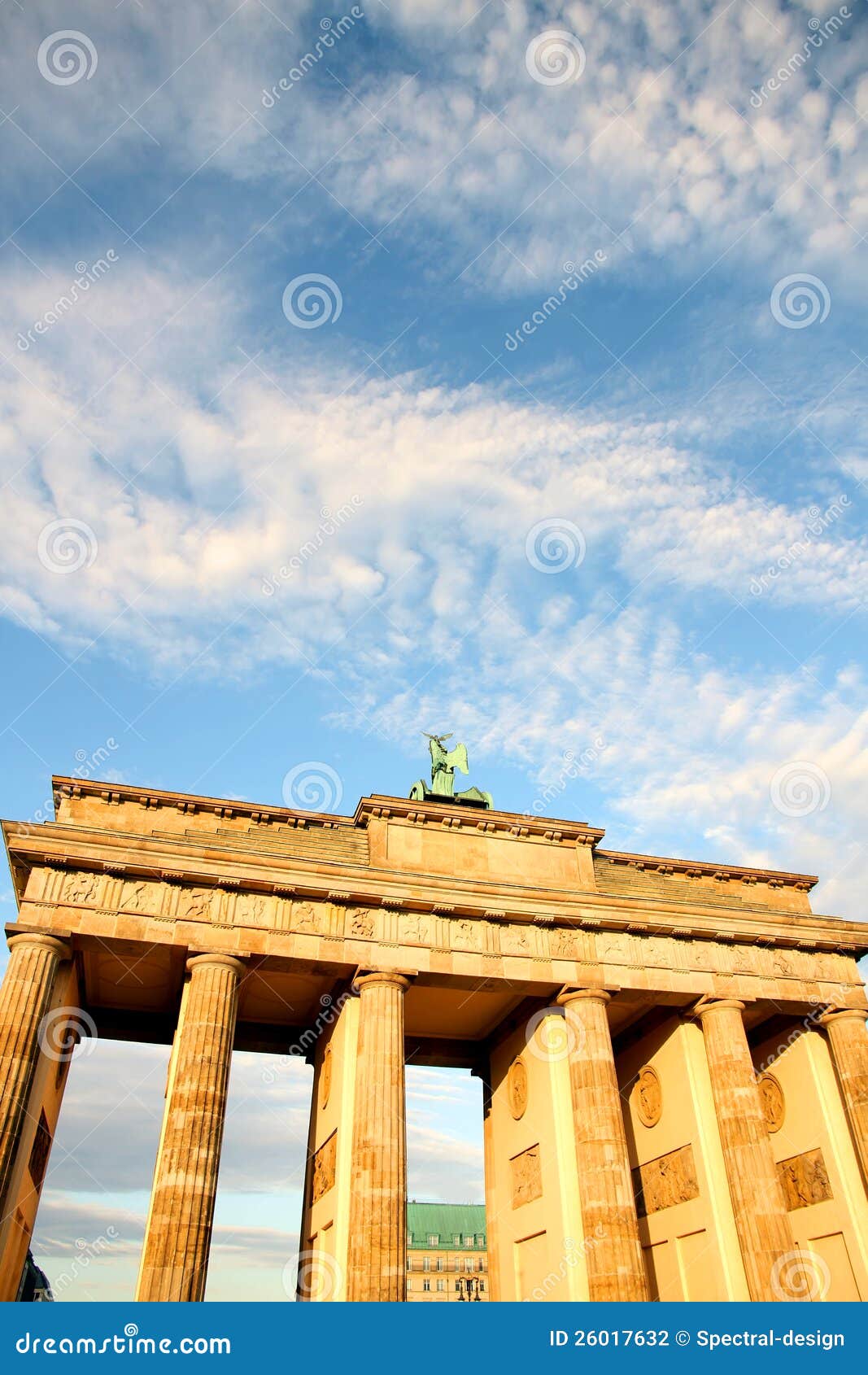 Brandenburger Gate in Berlin Stock Photo - Image of clouds, exterior ...