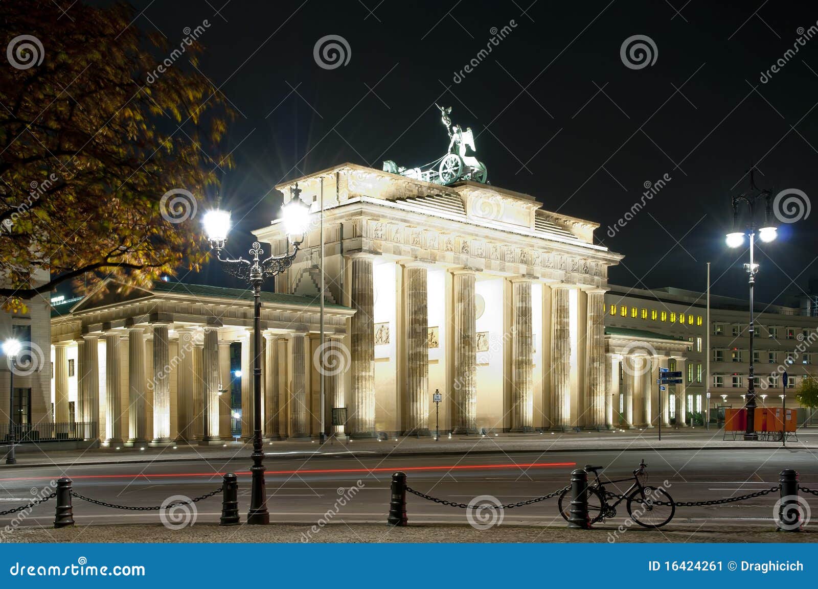 Brandenburger Gate in Berlin at Night Stock Image - Image of german ...