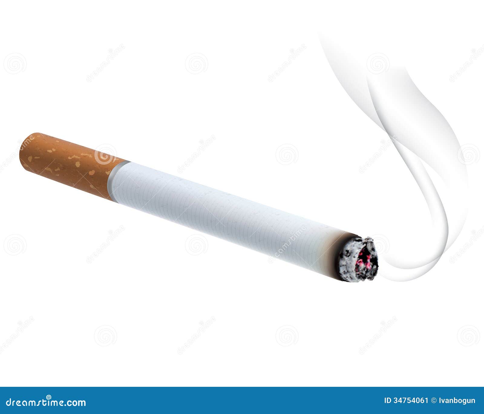 Brandende Sigaret. Vectorillustratie Stock Illustratie - Illustration ...