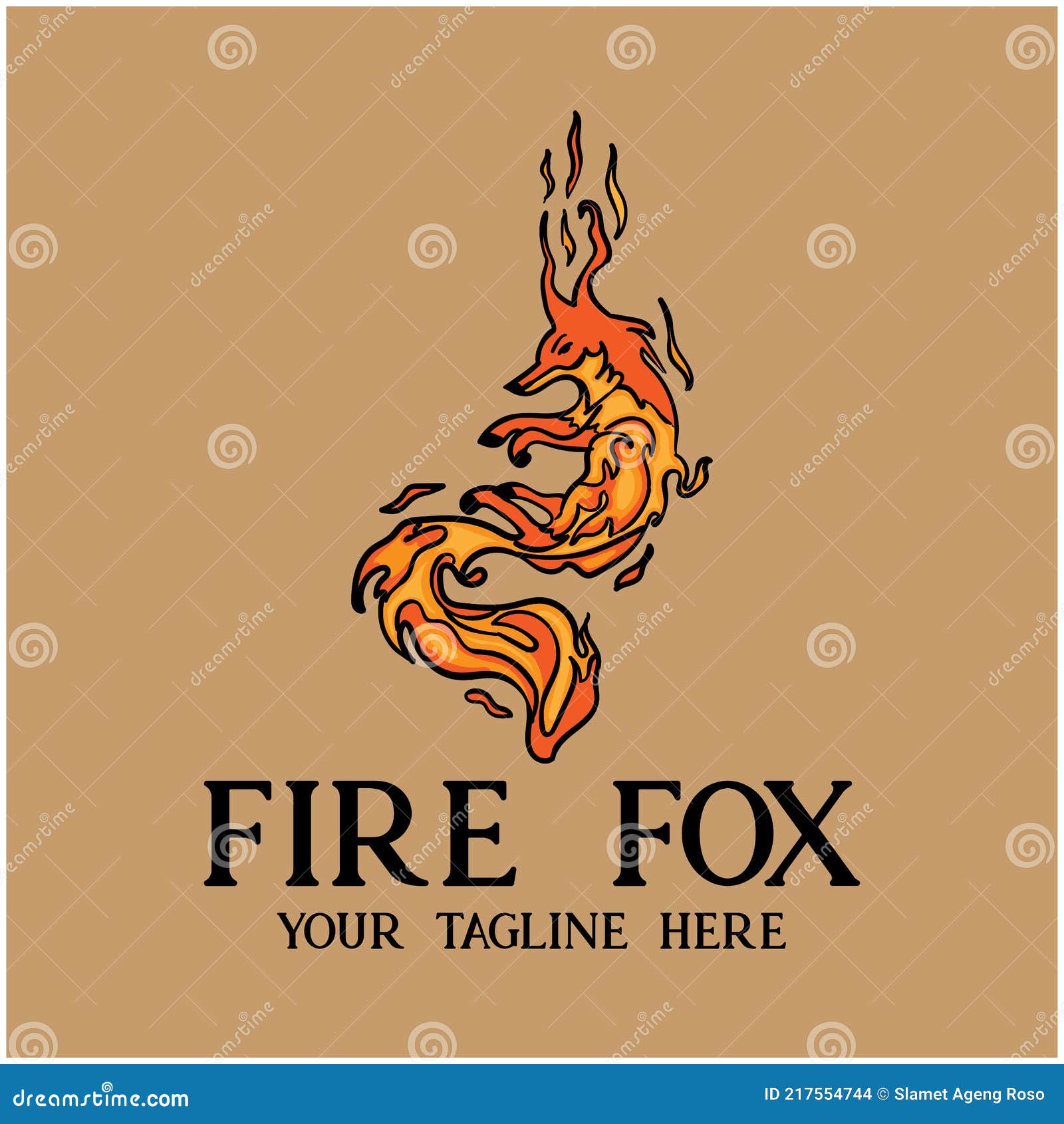 Brandfuchs-Design-Logo-Vektor. Vektor Abbildung - Illustration von hund ...