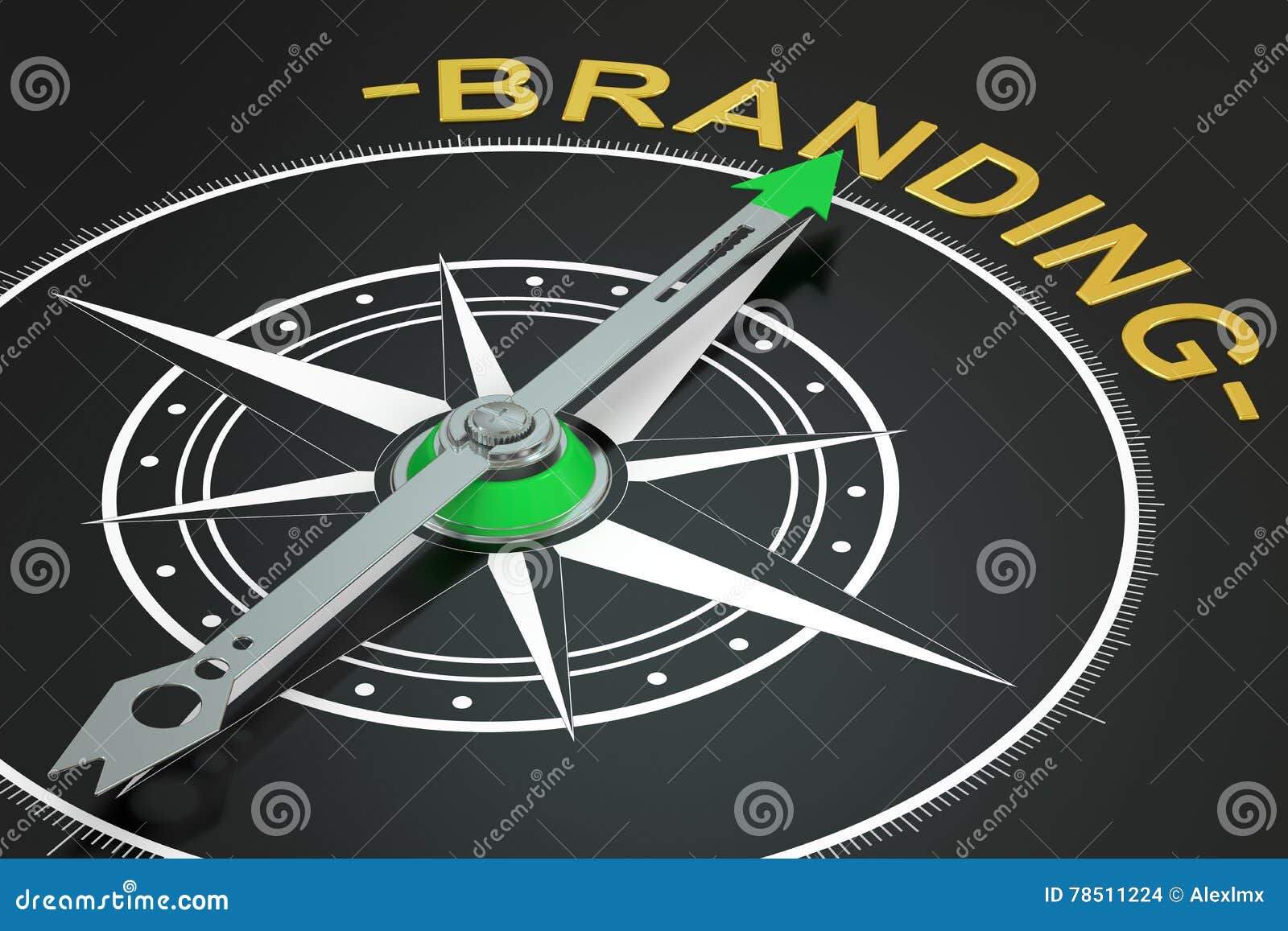 Branding Compass Concept 3d Stock Illustration Illustration Of Brand