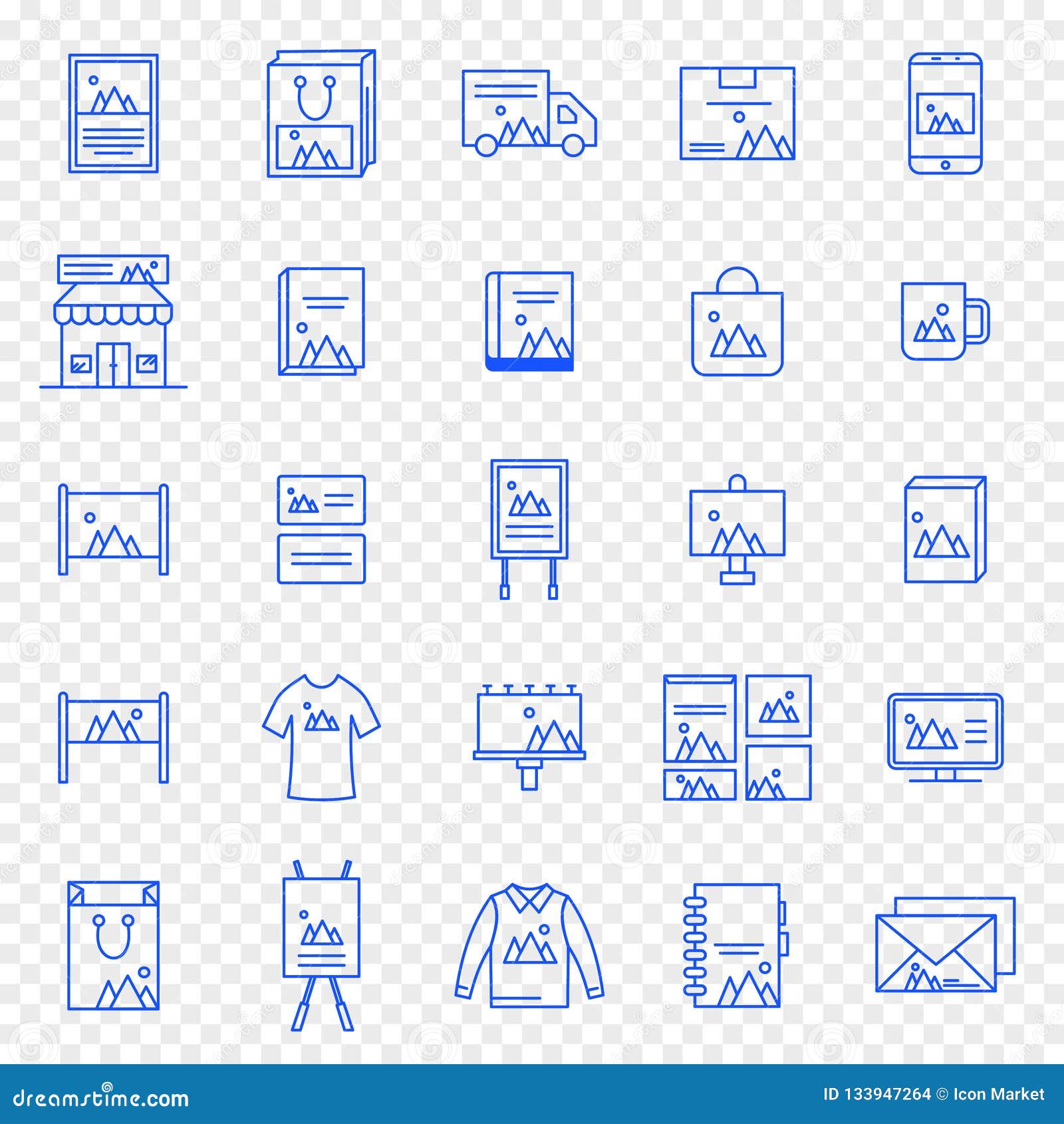 Branding Icon Set. 25 Vector Icons Pack Stock Vector - Illustration of ...