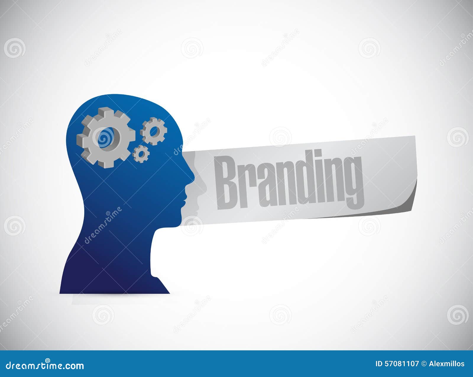 Branding Mind. Brain Sign Concept Stock Illustration - Illustration of ...